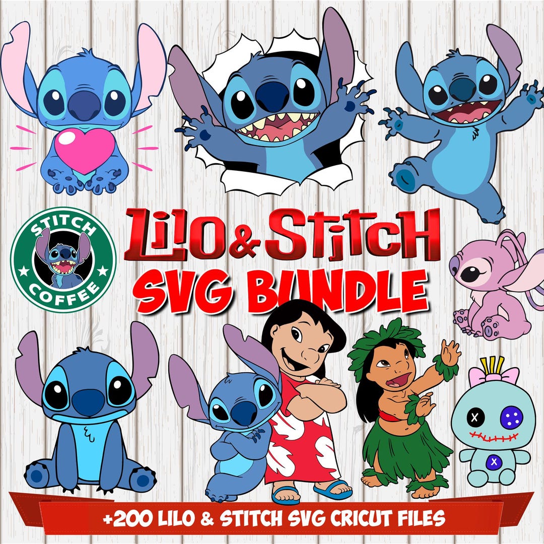 Lilo Stitch Svg Bundle for Cricut Birthday Party Clipart Printable ...
