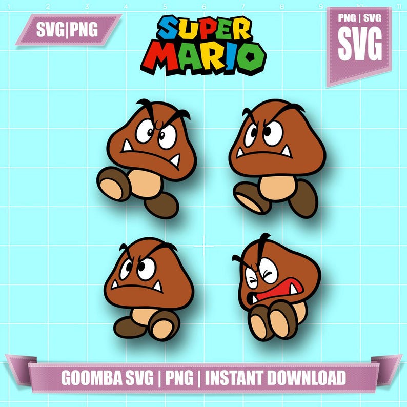 Mario Goomba SVG: Printable Cricut Cut Files (digital Download) - Etsy