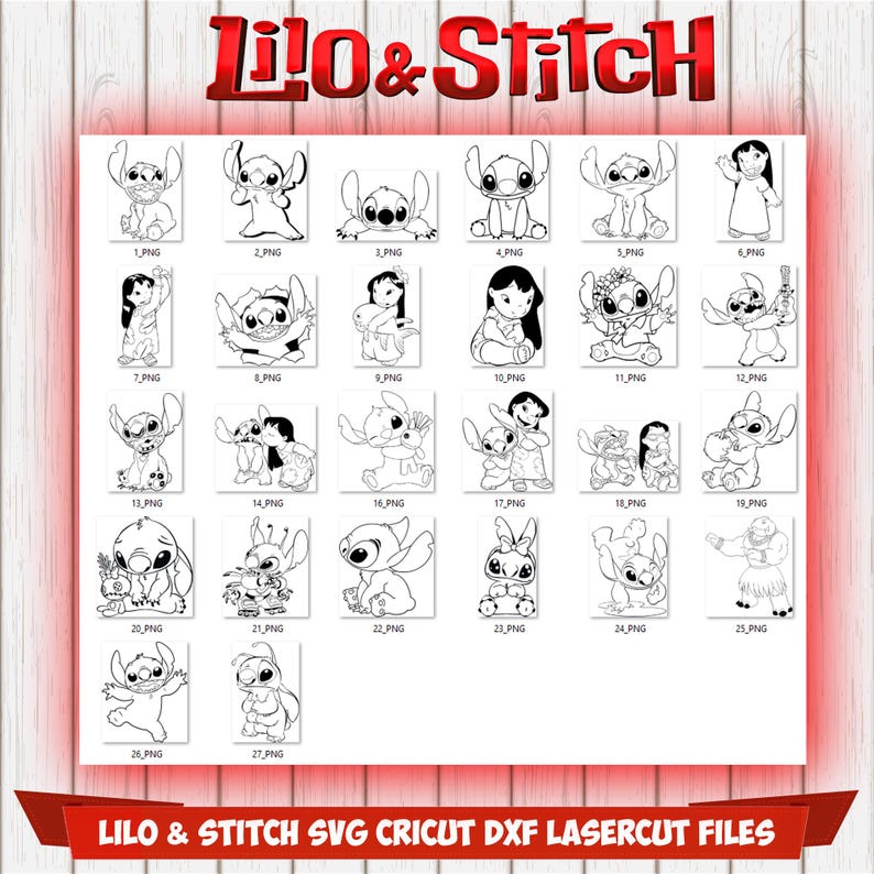 Lilo & Stitch SVG Bundle | Cricut, Silhouette, Laser Cut (digital ...