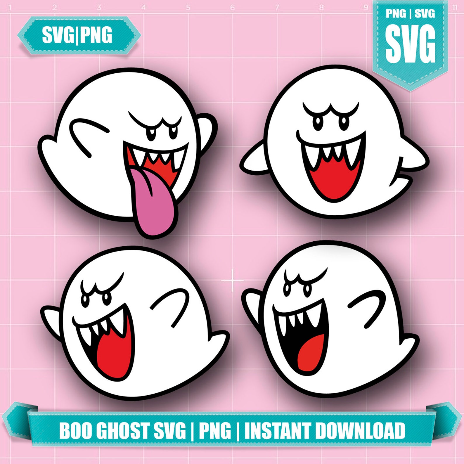 Mario Ghost Boo SVG: Cricut Cut Files (digital Download) - Etsy