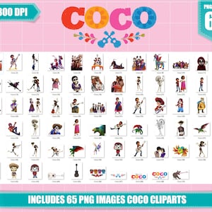 Coco Clipart: 65 PNG Images for Birthday Party (digital Download) - Etsy
