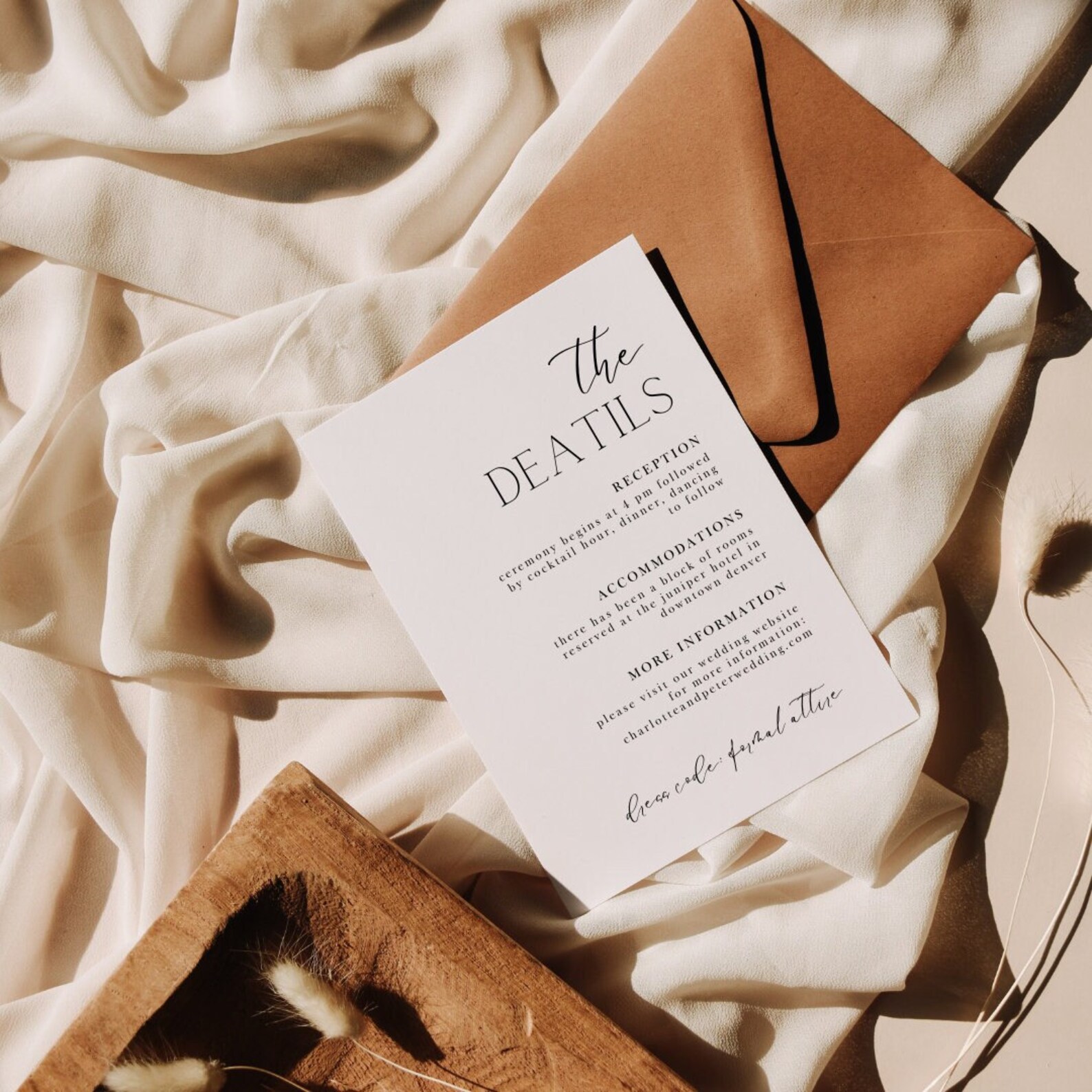 Minimal Wedding Invites With QR Code, Minimalist Wedding Invitation ...