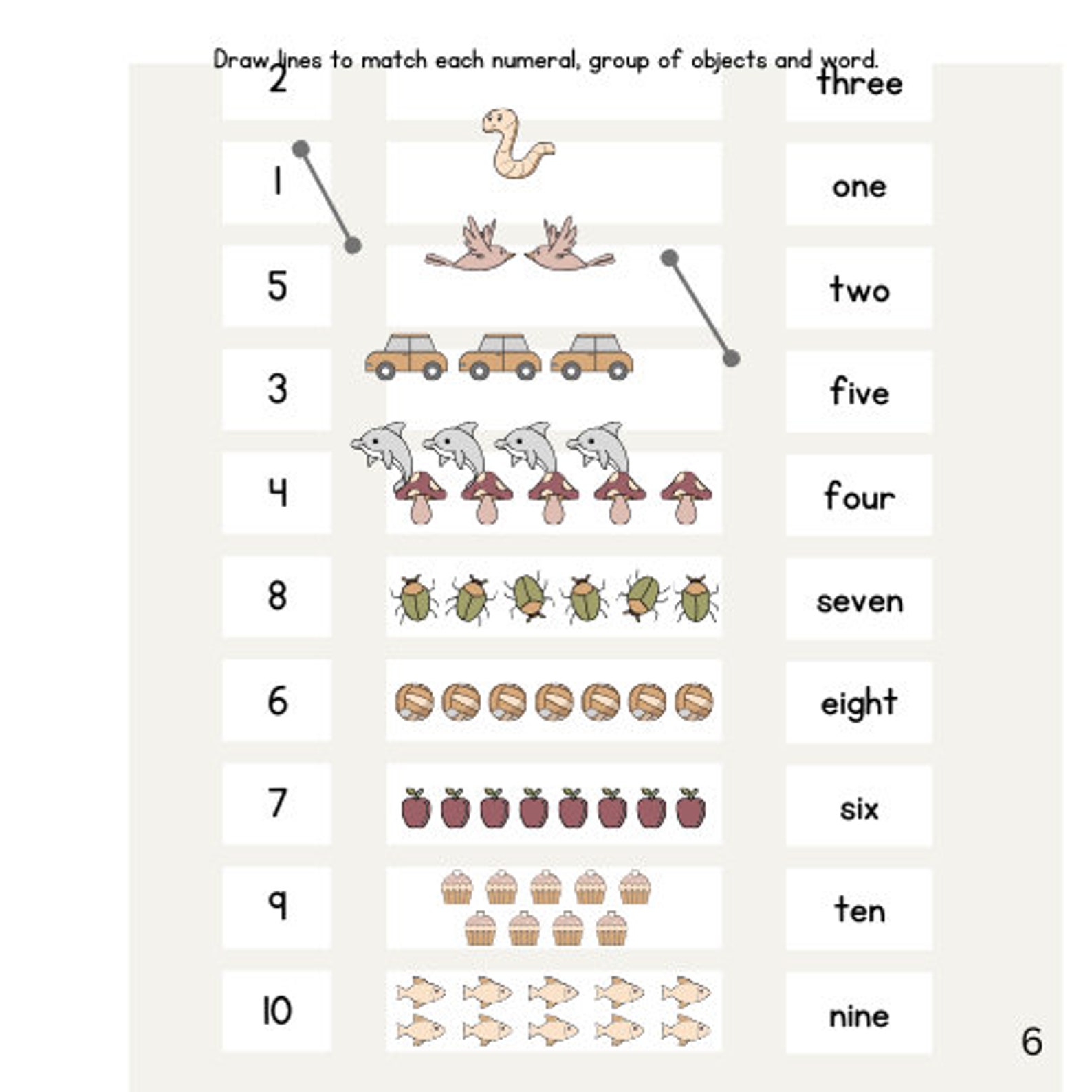 Numbers Worksheets: Tracing & Visual Counting, Montessori Learning - Etsy