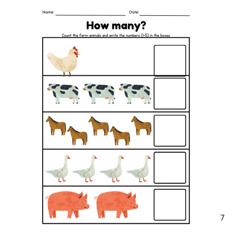 Numbers Worksheets: Tracing & Visual Counting, Montessori Learning - Etsy