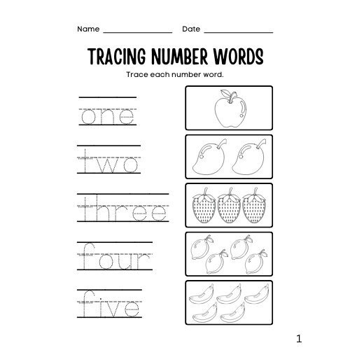 Numbers Worksheets: Tracing & Visual Counting, Montessori Learning - Etsy