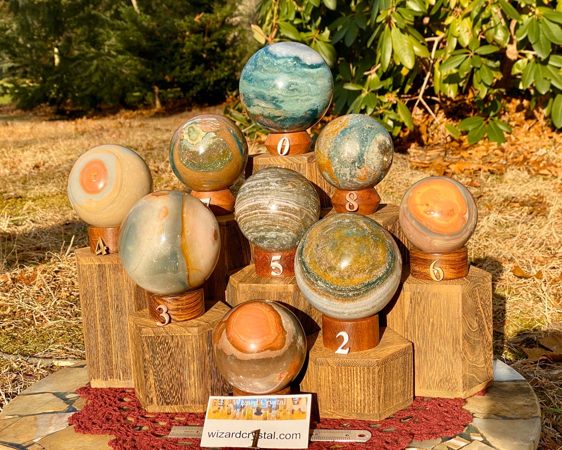 Jasper Spheres Crystal Ball Large Crystal Orb Ocean Jasper Ore - Etsy