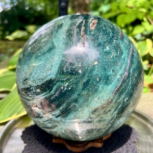 Jasper Sphere 15LB Green Crystal Ball Large Onyx Crystal Orb Ocean ...