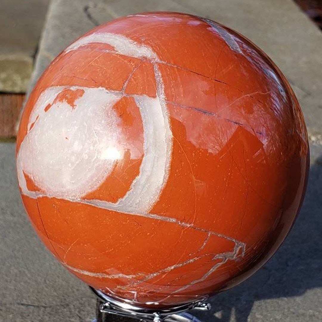Red Jasper Eye Crystal Ball 3.5" Huge Crystal Ball Large Orb Sphere ...