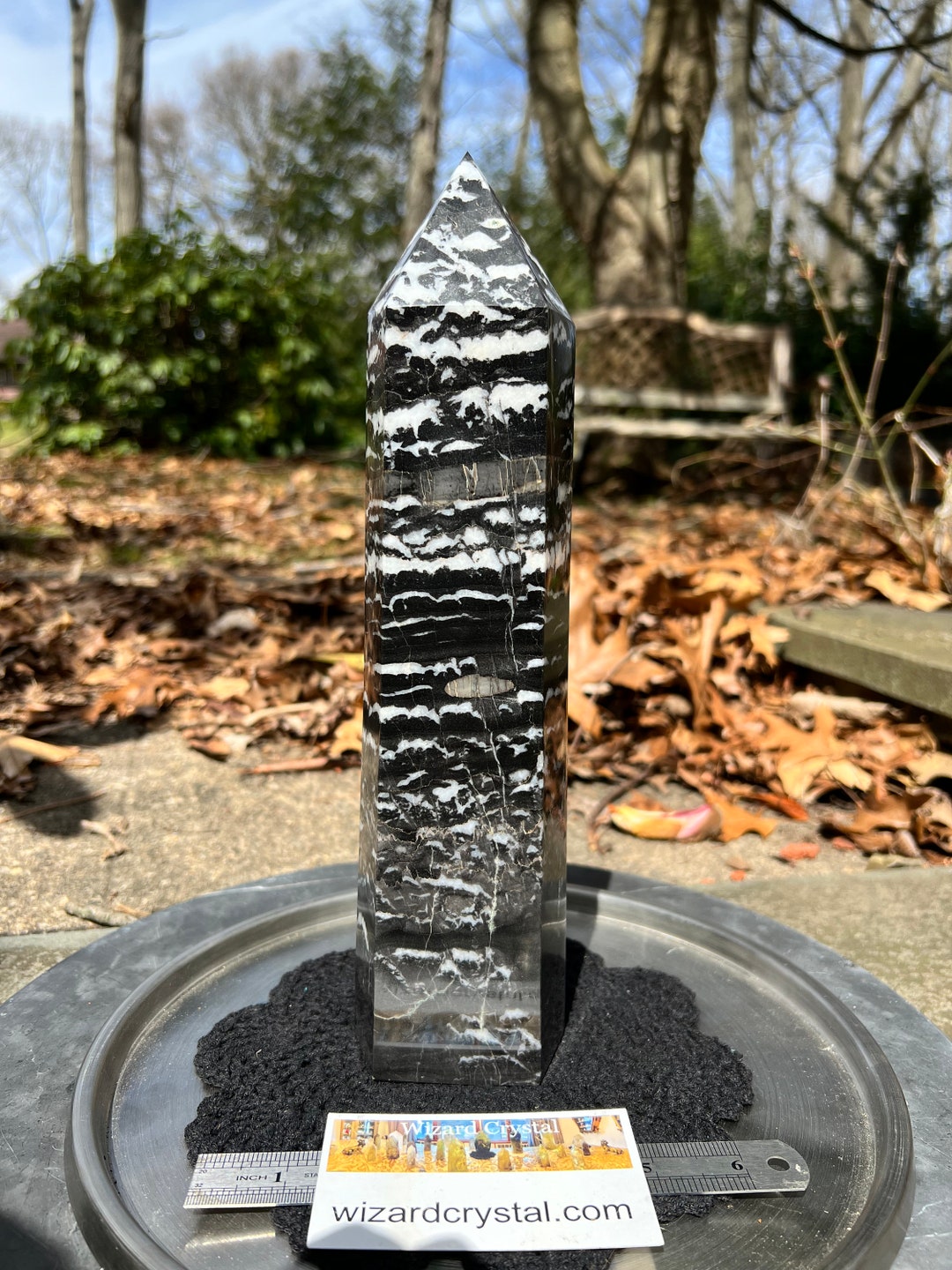 Zebra Jasper Tower Point Wand Black White Obelisk Large Huge Crystal ...
