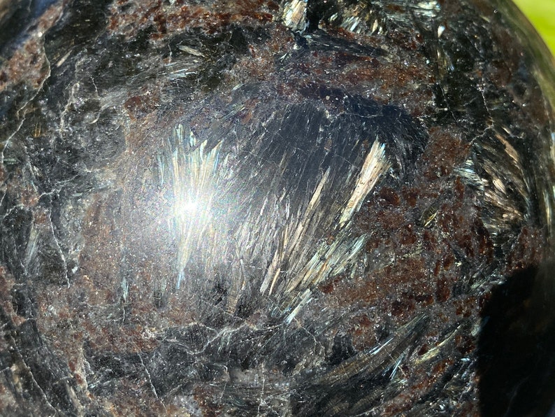 8lb Astrophyllite Sphere Fireworks Stone Garnet Arfvedsonite Point Xxl ...
