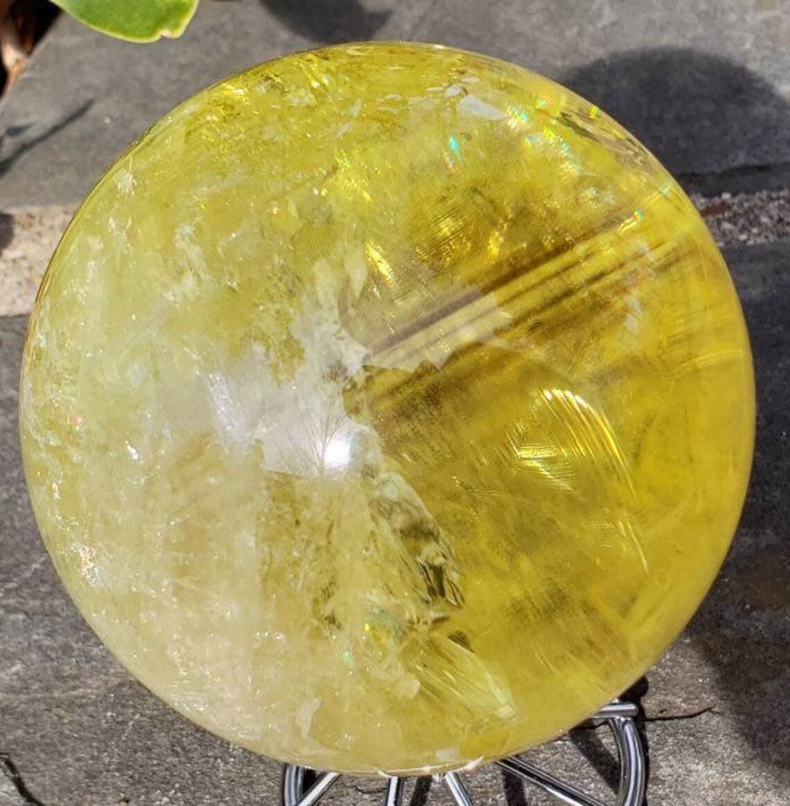 Large Citrine Sphere 3.5 Crystal Ball Lighted Base - Etsy