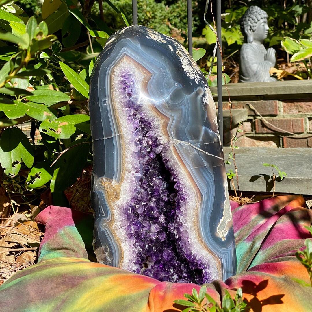 24LB Amethyst Flame Geode Amazing 15” Amethyst Large Purple Crystals XL ...