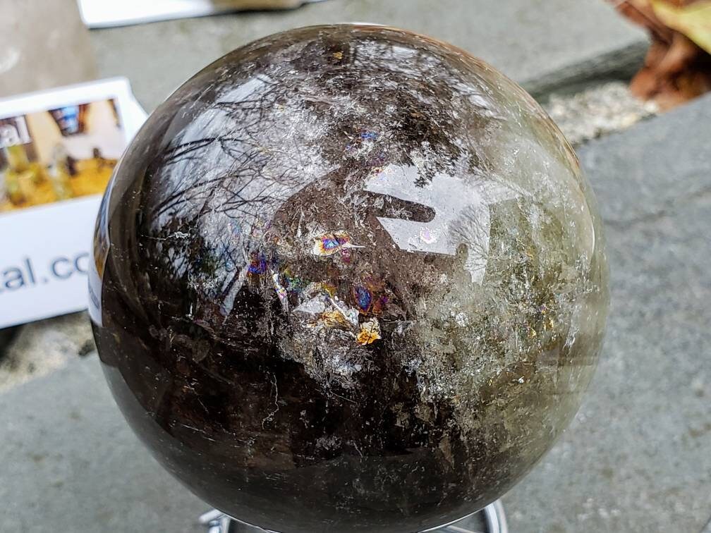 Smoky Citrine Sphere 2.8" Crystal Ball Sphere Quartz Orb Solar Plexus ...