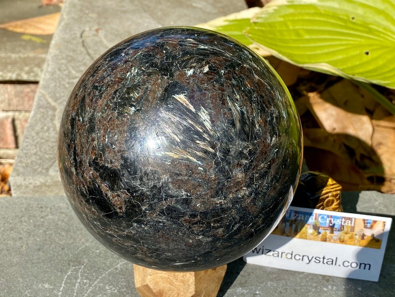 8lb Astrophyllite Sphere Fireworks Stone Garnet Arfvedsonite Point Xxl ...