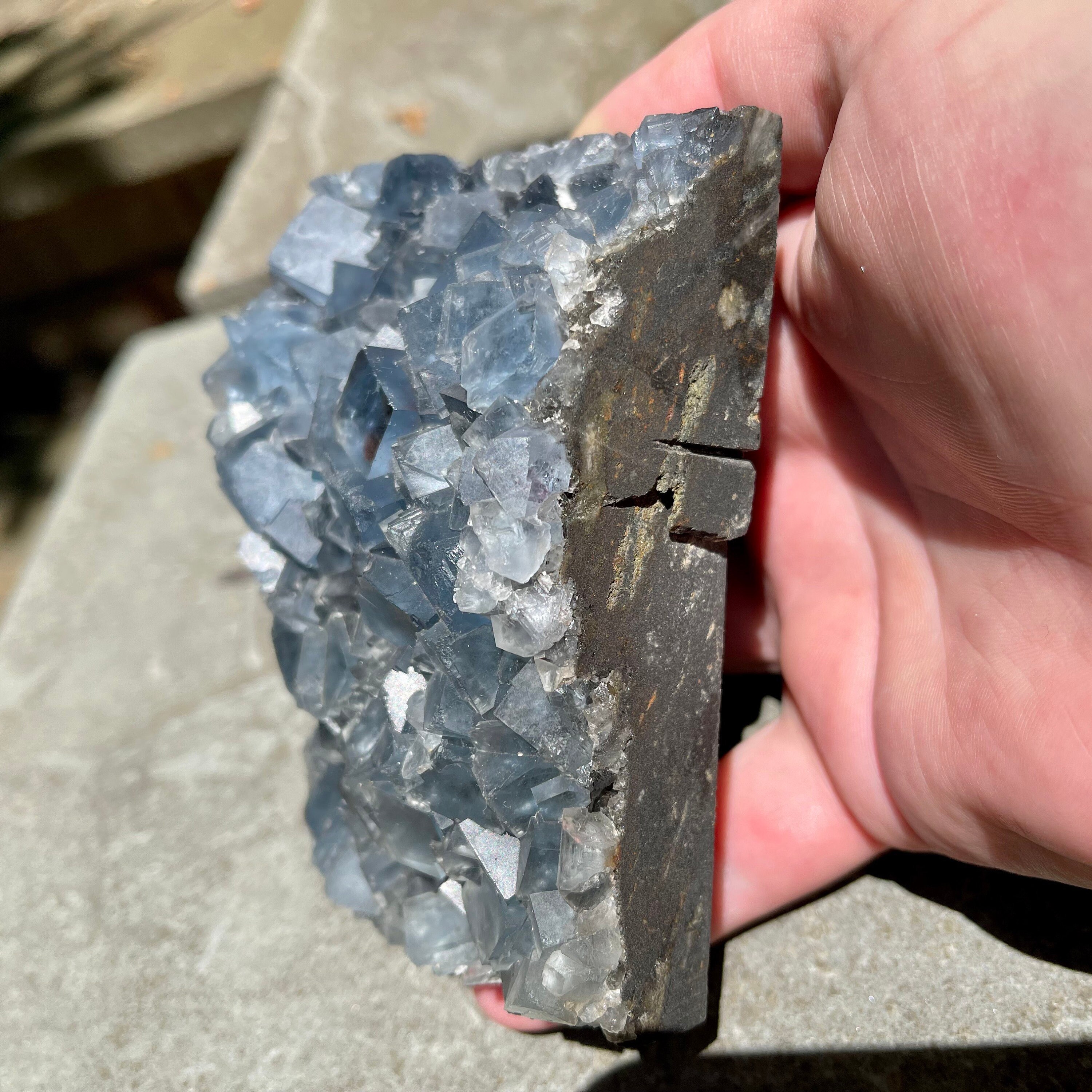 Blue Fluorite Cube rare natural blue cubic crystal raw inches | Etsy