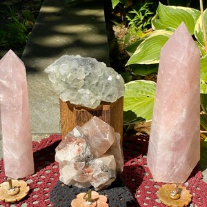 Rosequartz Towers & Fluorite or Calcite Crystal Clusters - the Eternal ...
