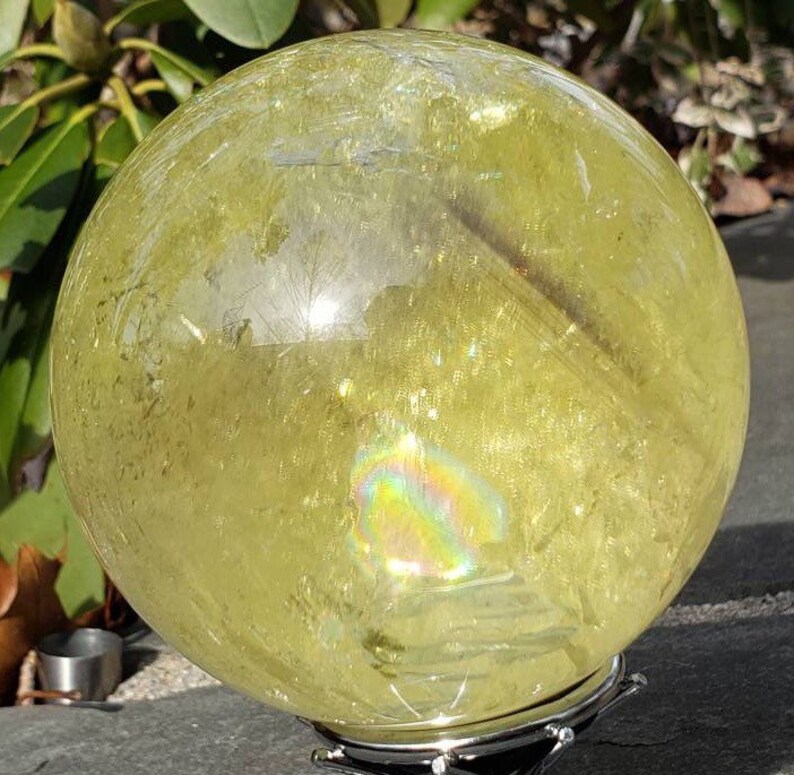 Large Citrine Sphere 3.5" Crystal Ball Lighted Base Options at Checkout ...