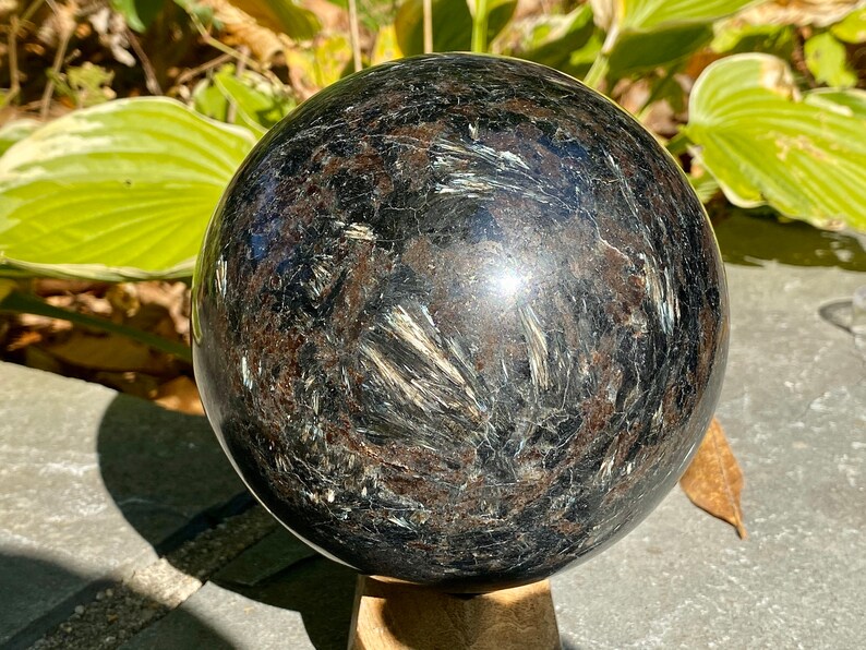 8lb Astrophyllite Sphere Fireworks Stone Garnet Arfvedsonite Point Xxl ...