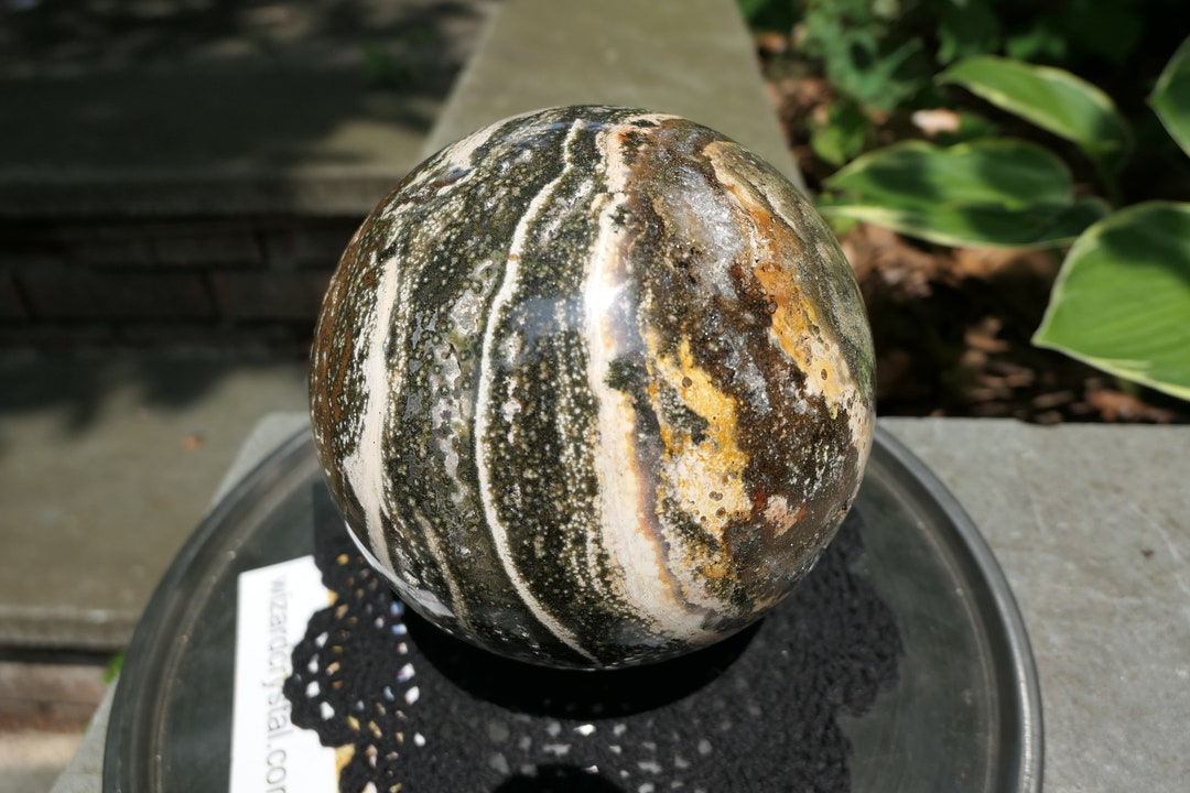 Jasper Sphere Crystal Ball Large Onyx Crystal Orb Ocean Jasper Ore - Etsy