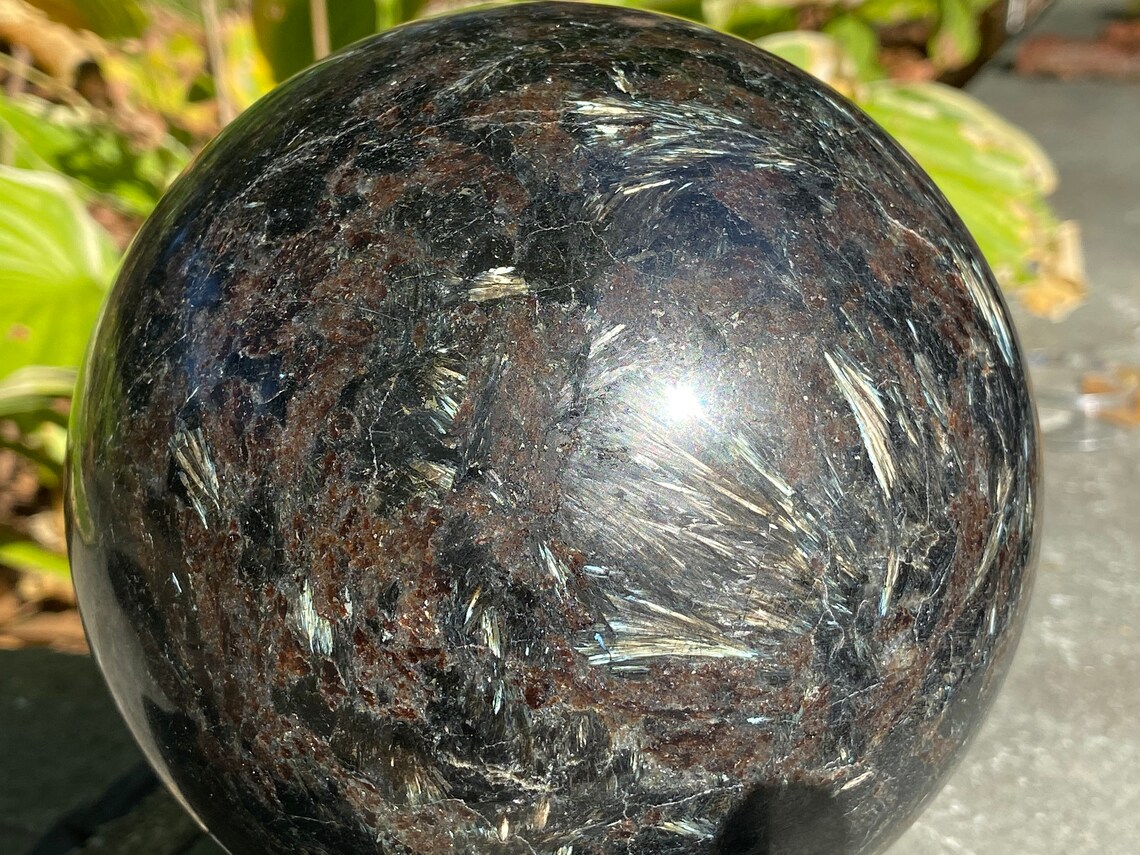 8lb Astrophyllite sphere Fireworks stone garnet Arfvedsonite | Etsy