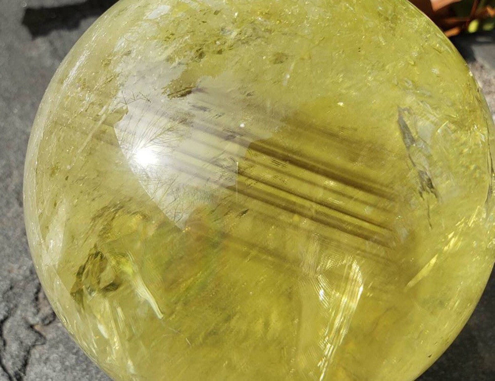 Large Citrine Sphere 3.5 Crystal Ball Lighted Base | Etsy