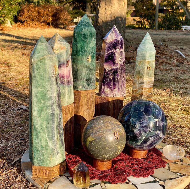 Fluorite Chevron Bloodstone Citrine Point Sphere Orb Green - Etsy