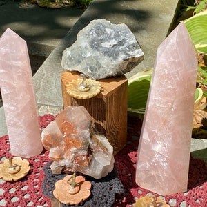 Rosequartz Towers & Fluorite or Calcite Crystal Clusters - the Eternal ...