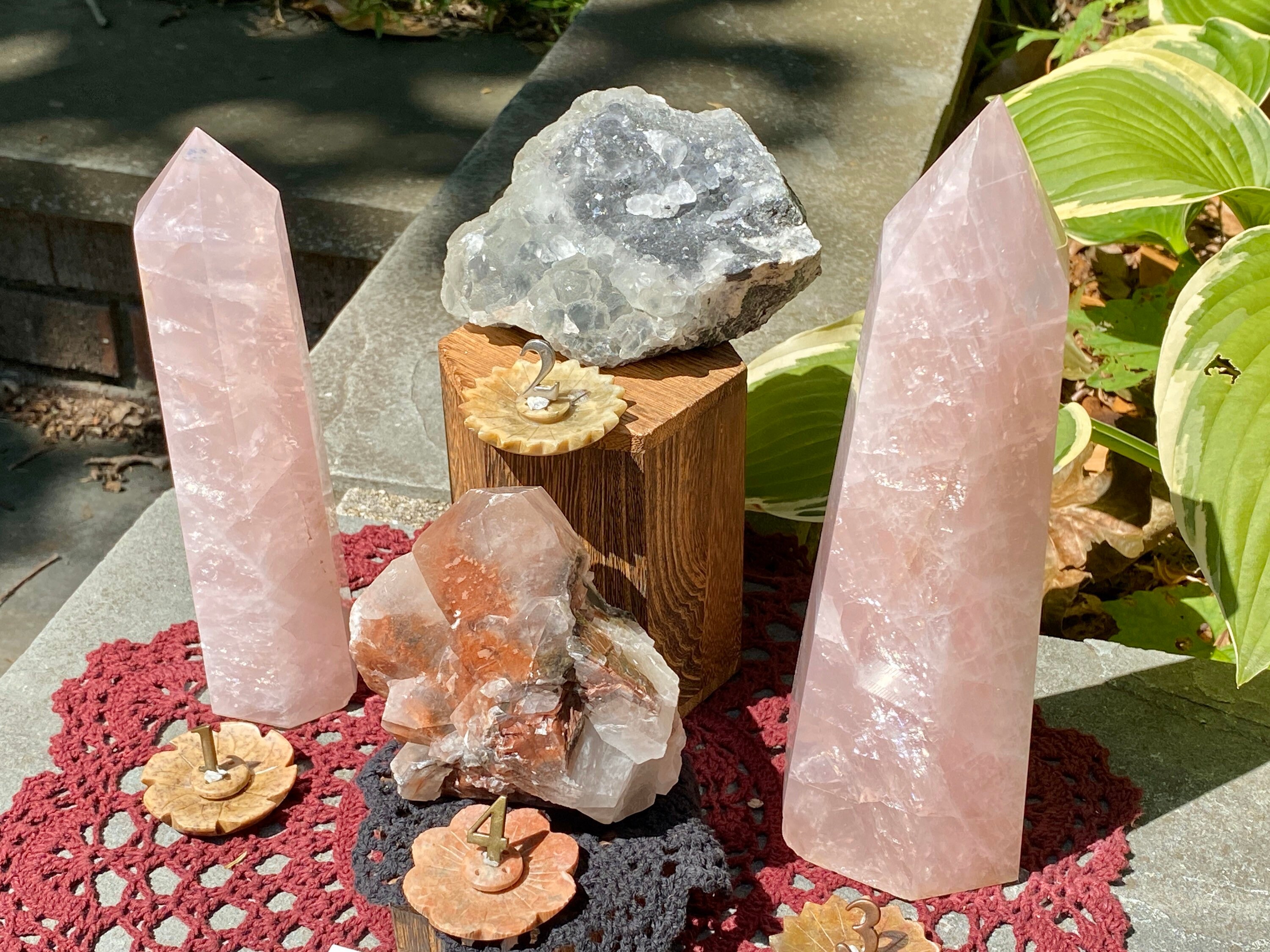 Rosequartz Towers & Fluorite or Calcite Crystal Clusters - the Eternal ...