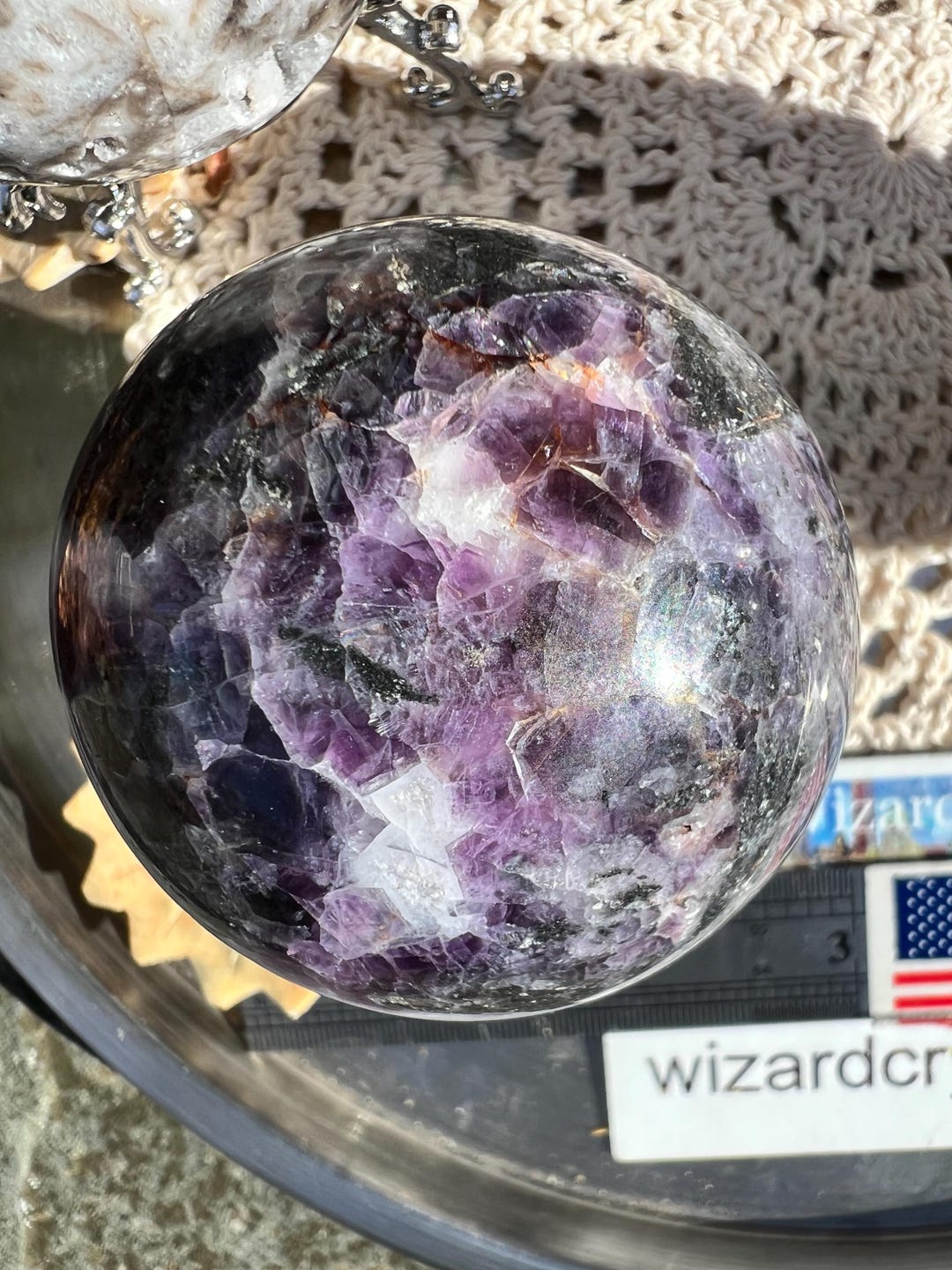 Sphalerite Crystal Ball Sphere Orb Druzy Crystal Cave Geode With Metal ...