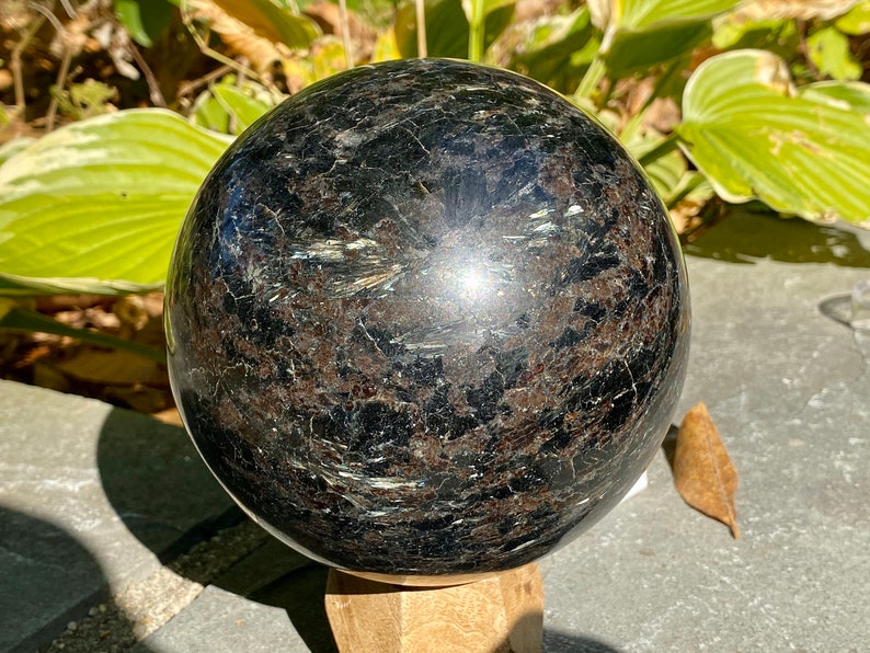 8lb Astrophyllite Sphere Fireworks Stone Garnet Arfvedsonite Point Xxl ...