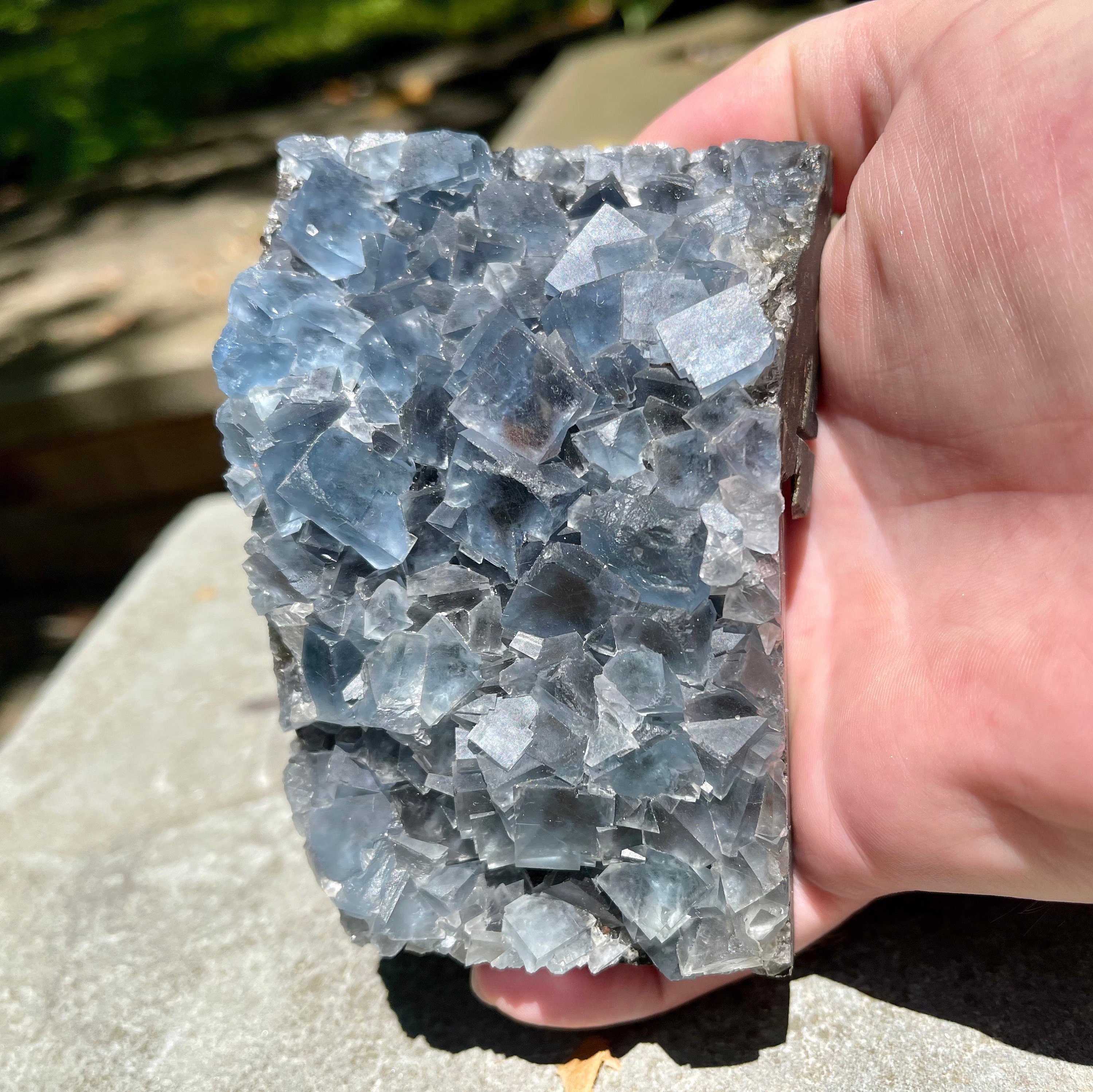 Blue Fluorite Cube rare natural blue cubic crystal raw inches | Etsy