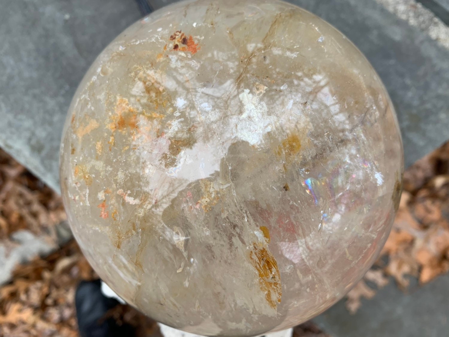 Smokey Golden Crystal ball 5.5 Inch XXL clear huge giant | Etsy