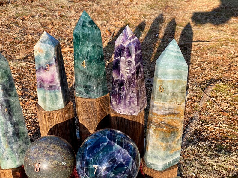 Fluorite Chevron Bloodstone Citrine Point Sphere Orb Green - Etsy