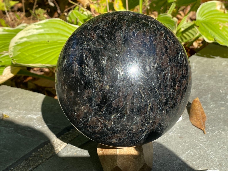 8lb Astrophyllite Sphere Fireworks Stone Garnet Arfvedsonite Point Xxl ...