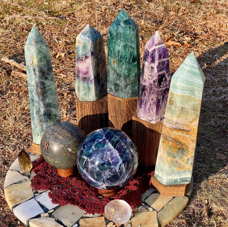 Fluorite Chevron Bloodstone Citrine Point Sphere Orb Green - Etsy