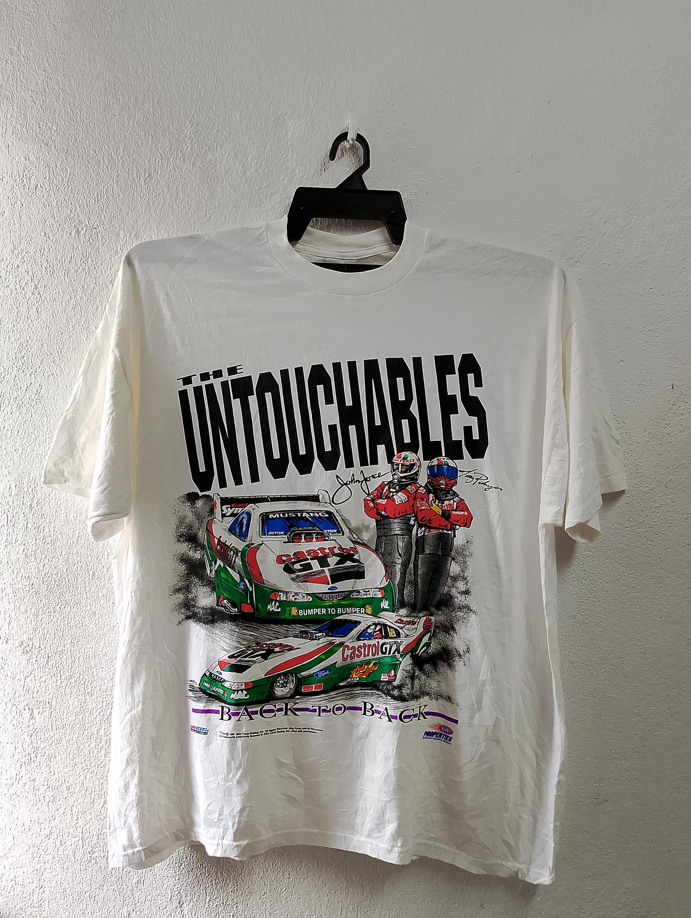 John Force Pit Crew Shirts Baju T Shirt Vintage Nascar Style John