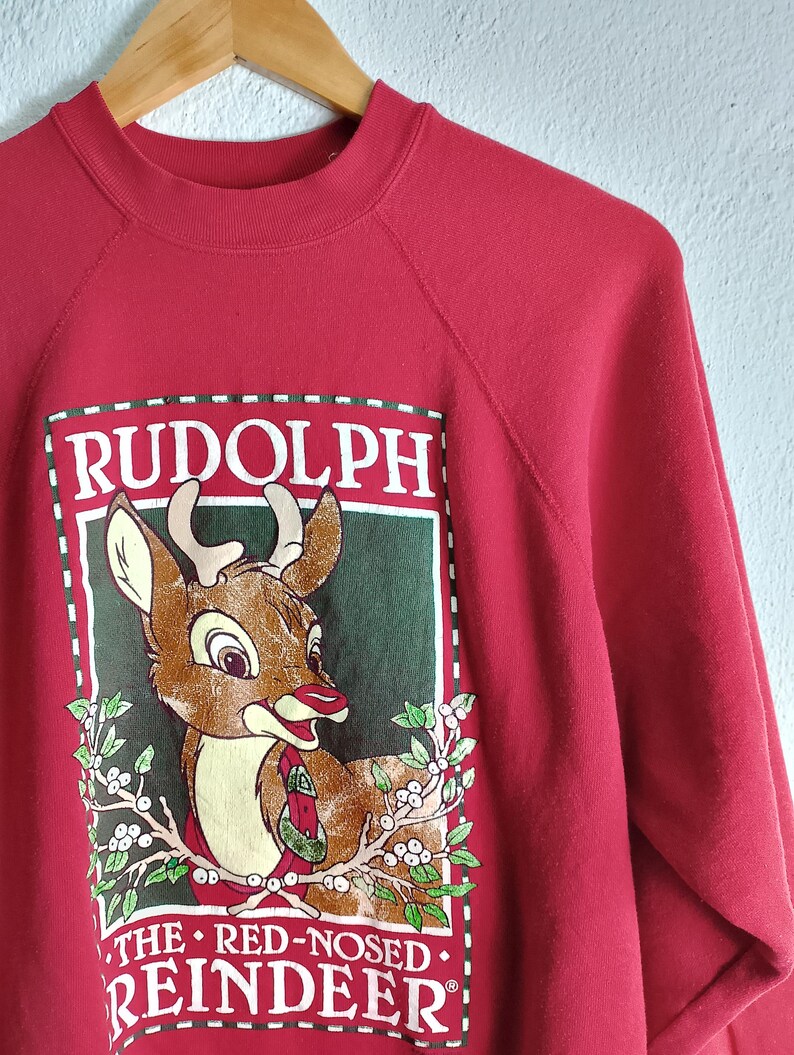Rudolph the Red Nosed Reindeer Deer Crewneck Sweatshirt Medium/large - Etsy