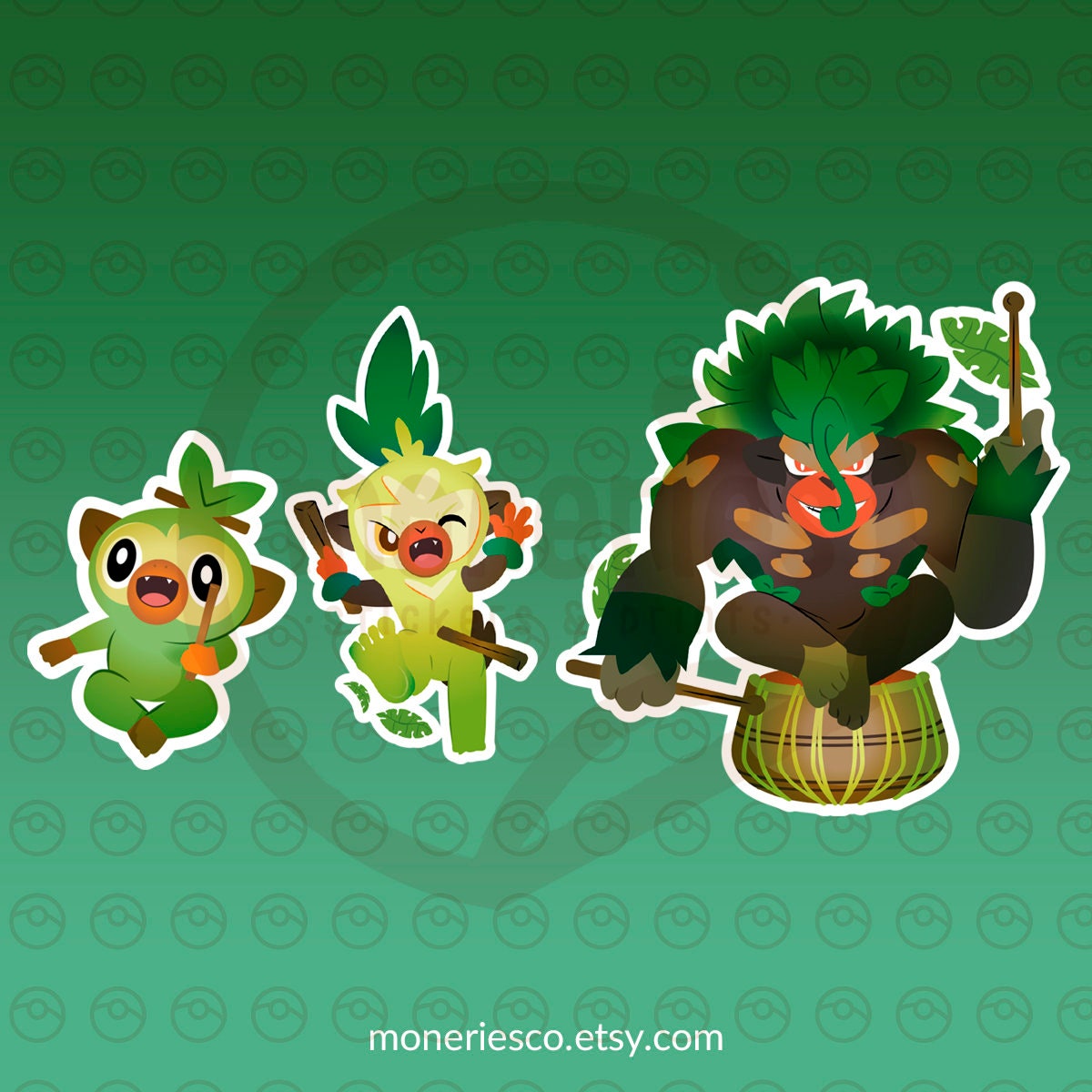 Galar Starters Fan Art All Evolutions Stickers Die Cut - Etsy