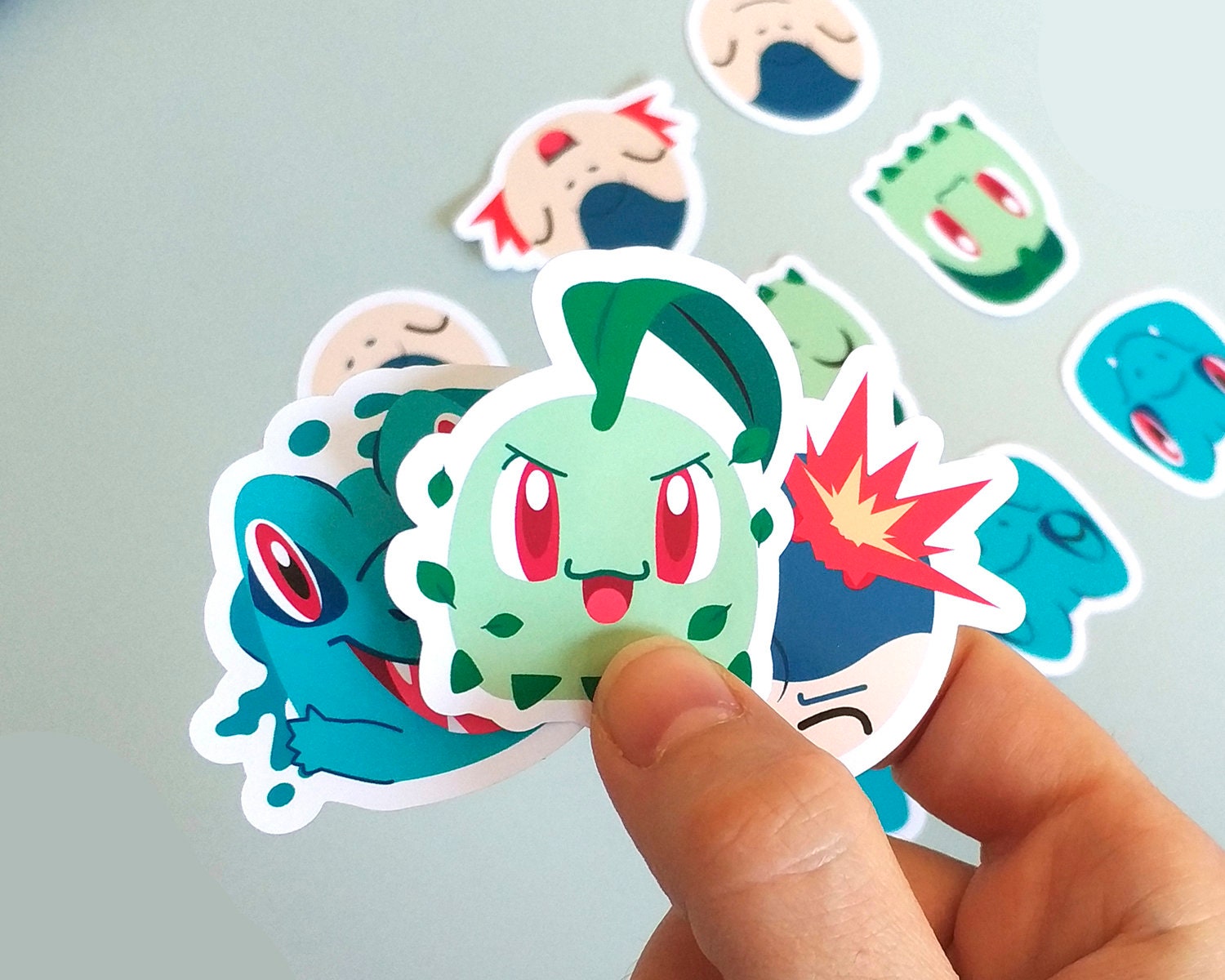 Johto Starters Die Cut Emoji Stickers 4 Die Cut Each Pack - Etsy
