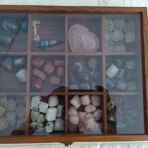 Wooden Rock Collection Box | Wooden Crystal Display | Mens Jewelry Box ...