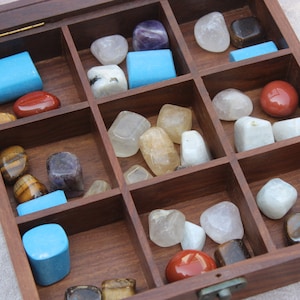 Acacia Wood Crystal Display Box | Glass Lid, Rock Collection Case - Etsy