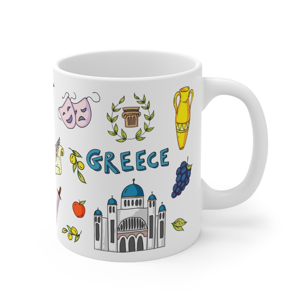 Greece Travel Mug, Greek Vacation Souvenir, Thasos Tourist Mug ...