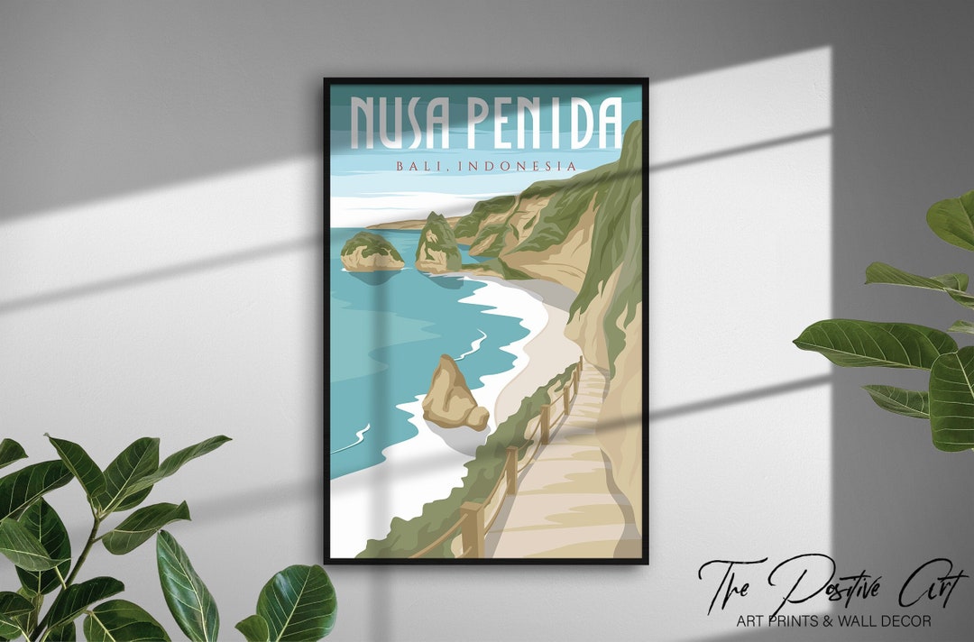 Bali Vintage Travel Poster, Nusa Penida Retro Style Travel Print ...
