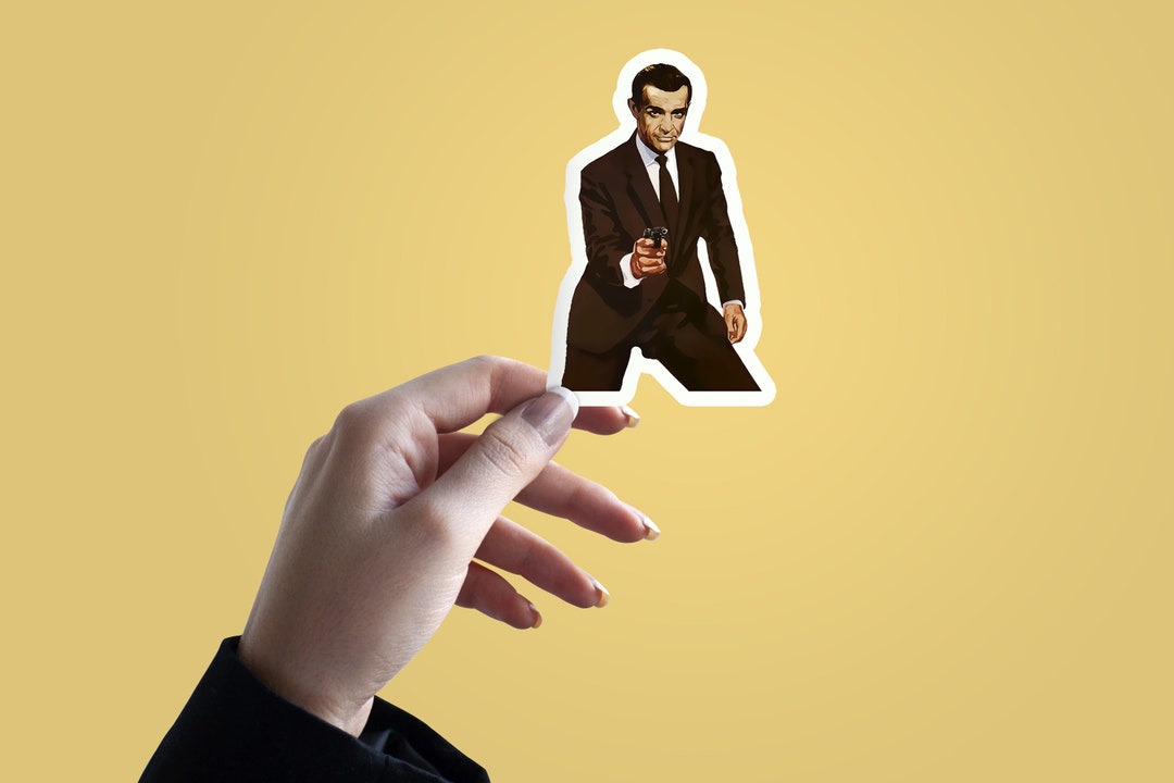 James Bond Sticker, Sean Connery, Agent 007 Fan, Movie Stickers ...