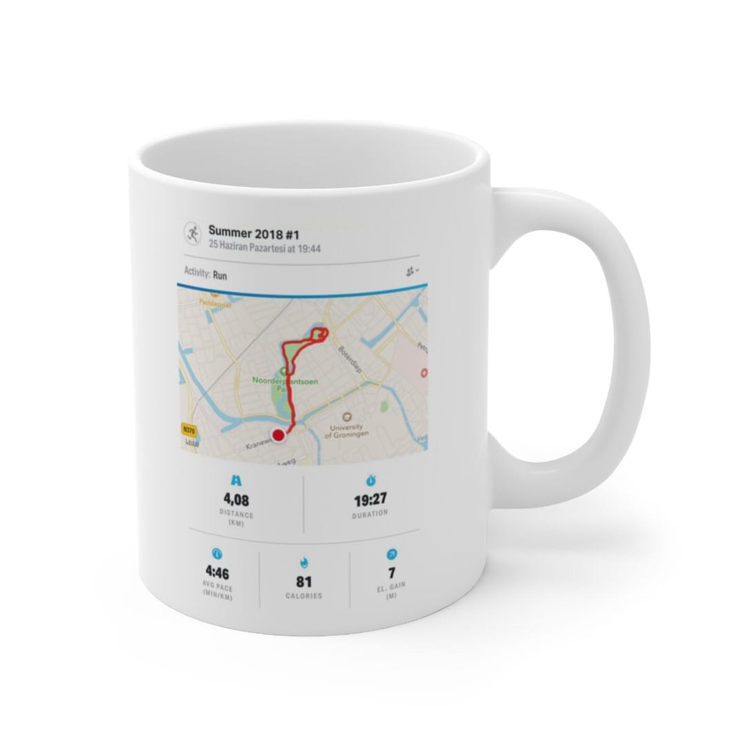 Map My Run Coffee Mug, Custom Running Tea Cup, Personalized Cycling ...