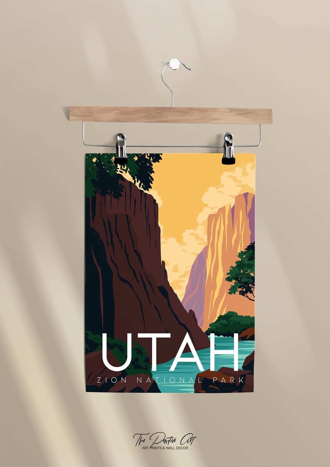 Utah Vintage Travel Poster Retro Style Travel Print Zion - Etsy