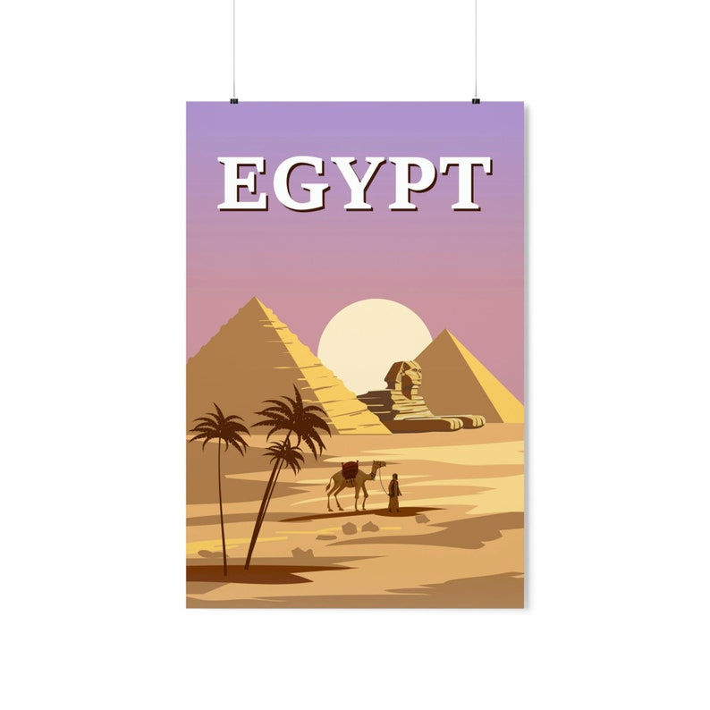 Egypt Vintage Travel Poster Pyramids Retro Travel Print - Etsy