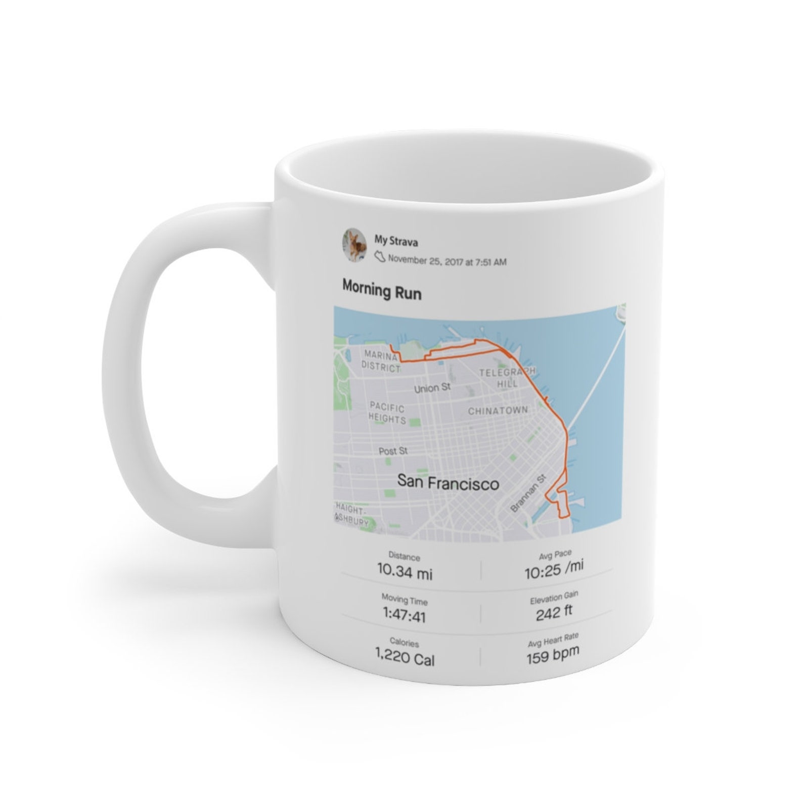 Strava Map Coffee Mug Runner Mug Gift Custom Running Sport - Etsy