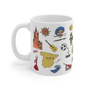 Spain Travel Mug, Madrid Tea Cup, Spanish Vacation Souvenir, Barcelona ...