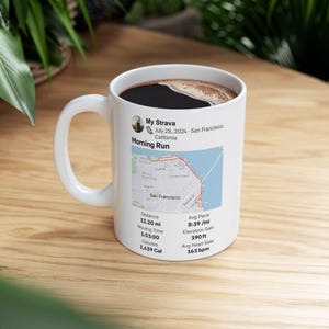 Strava Map Coffee Mug, Runner Mug Gift, Custom Running Sport Activity ...